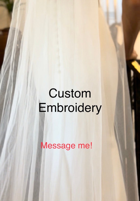 Embroidered Words And/or Art Veil. Custom ONLY or Add to Other | Etsy
