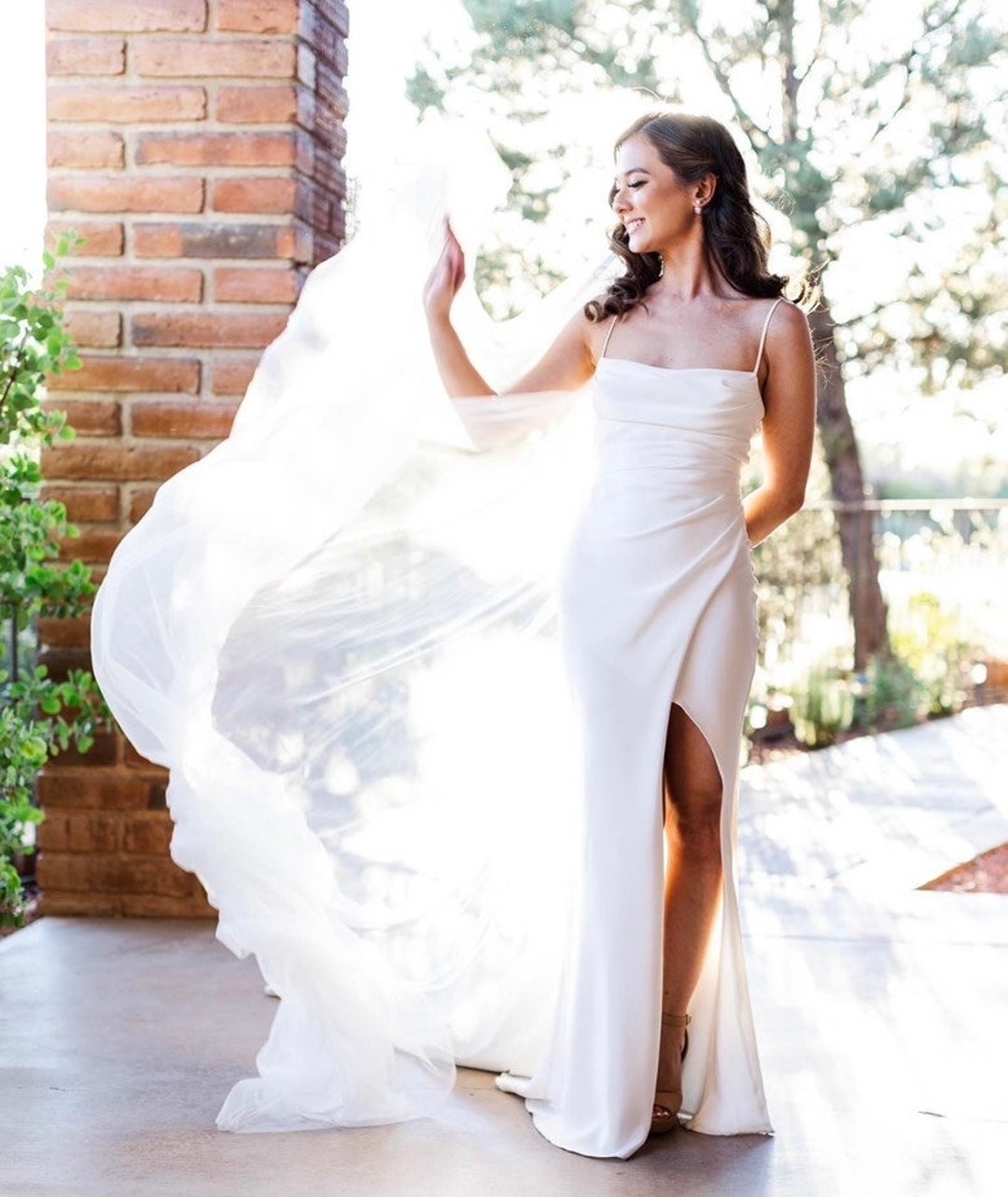 Soft Satin Simple Gown - Etsy