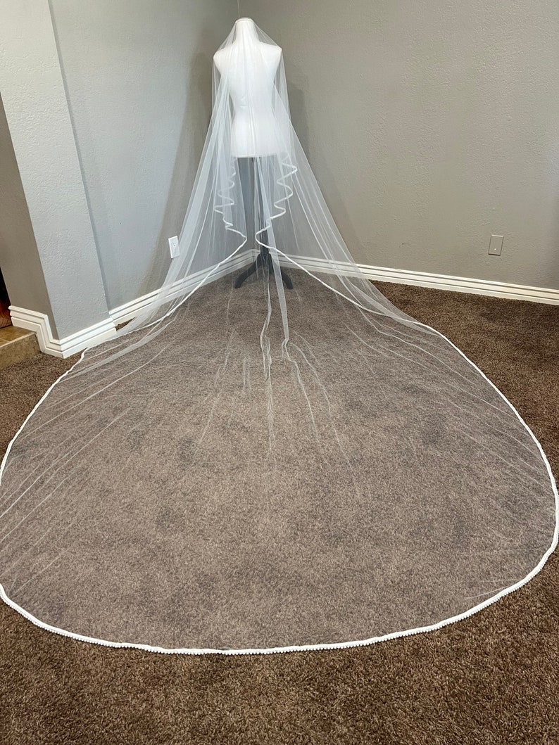 Pearl Edge Drop Veil - Etsy