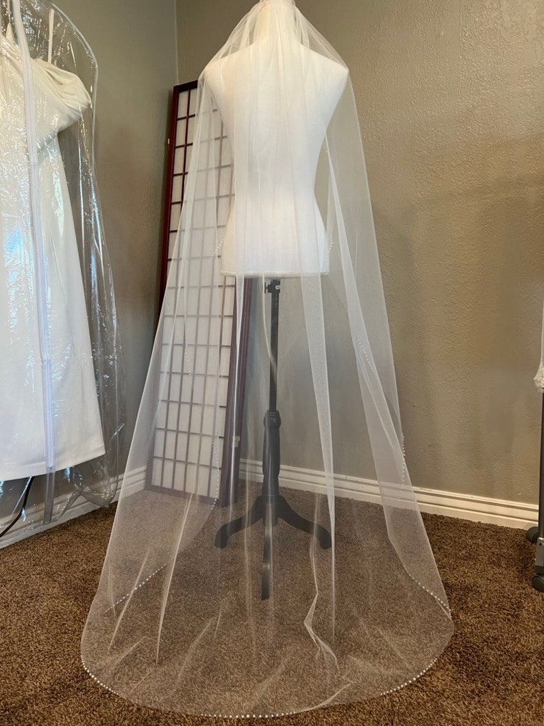 Graduated Pearl Edge Veil - Etsy
