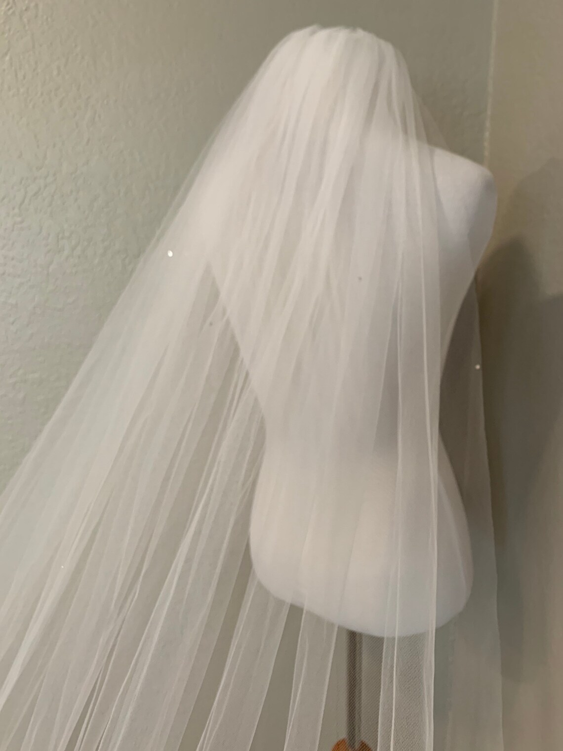 Cathedral veil with floating Swarovski crystals | Etsy