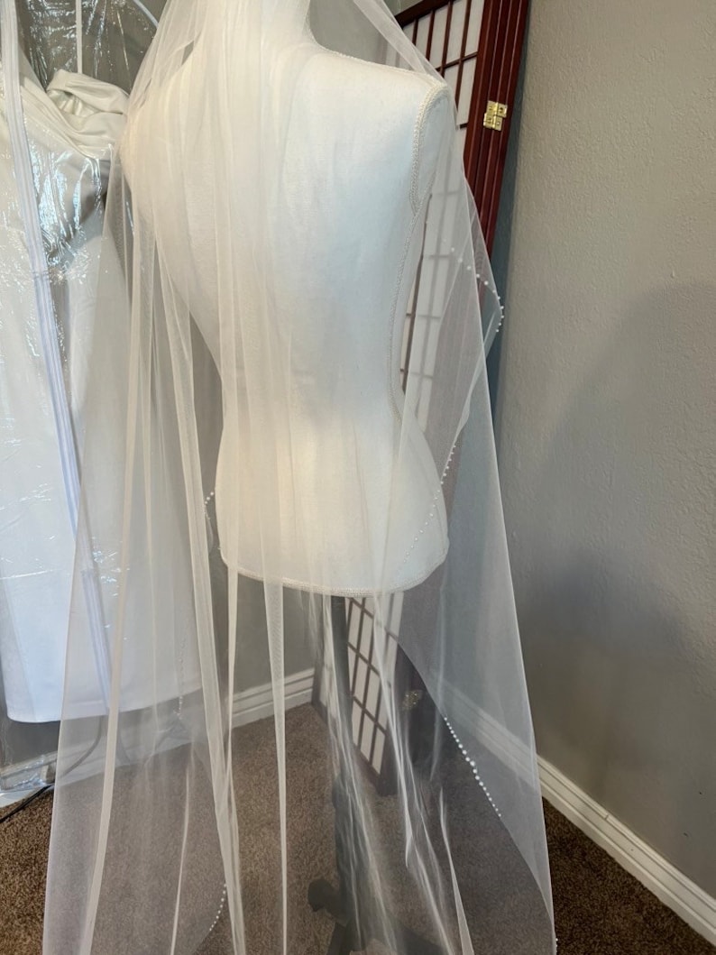 Graduated Pearl Edge Veil - Etsy