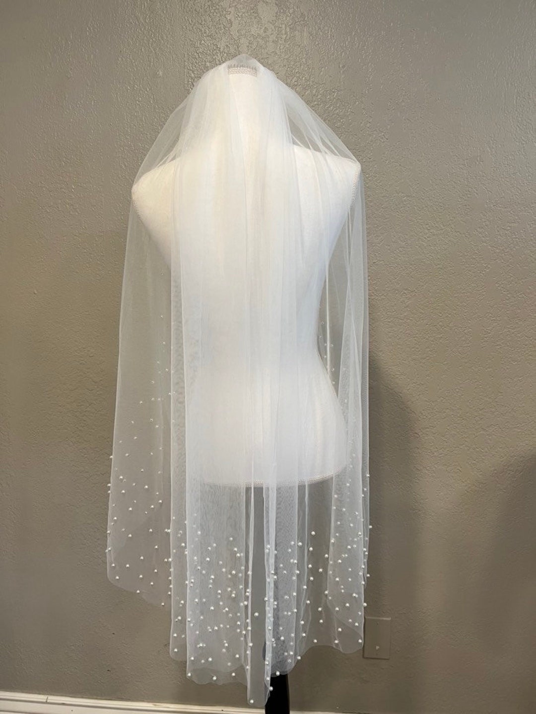 Floating Pearl Cluster Edge Veil - Etsy