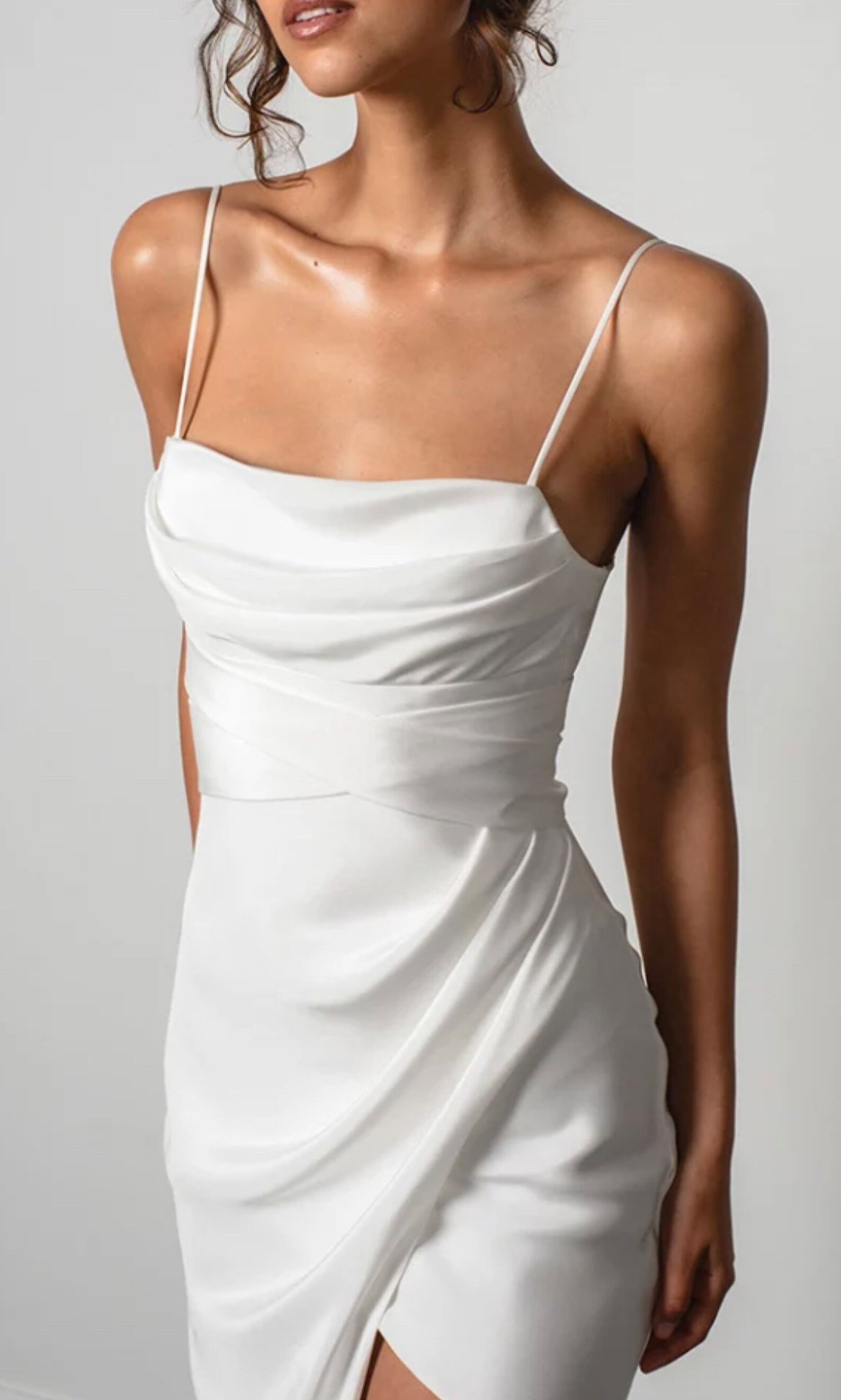 Soft Satin Simple Gown - Etsy