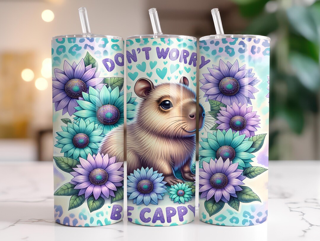 Cute Capybara Tumbler Wrap 20oz Skinny Tumbler Sublimation Design ...