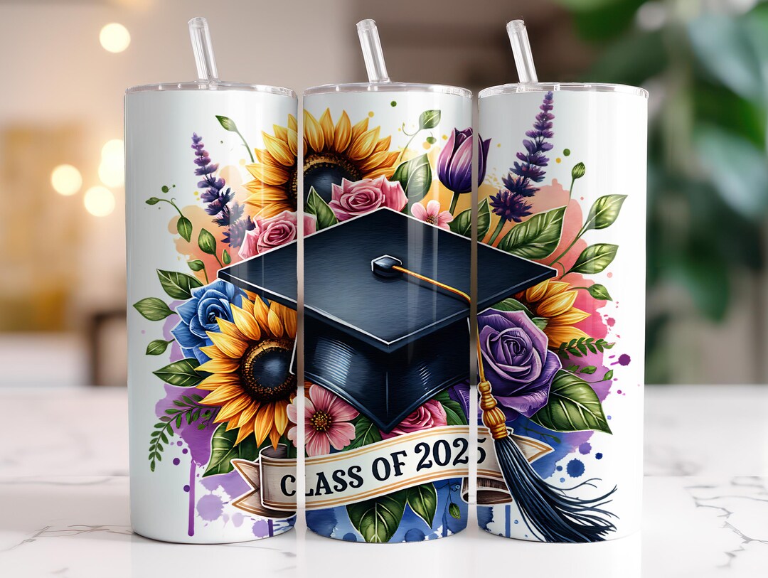 Class of 2025 Tumbler Wrap 20 Oz Skinny Tumbler Sublimation Design ...