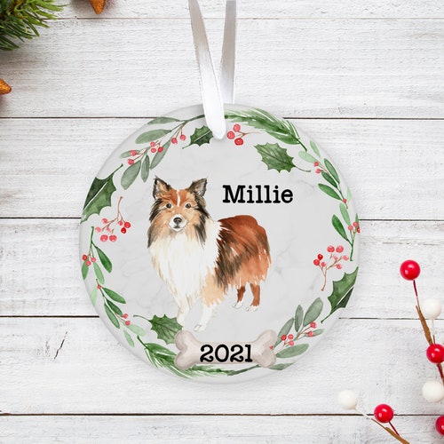 Shetland Sheepdog Ornament Personalized Sheltie Memorial Gift | Etsy