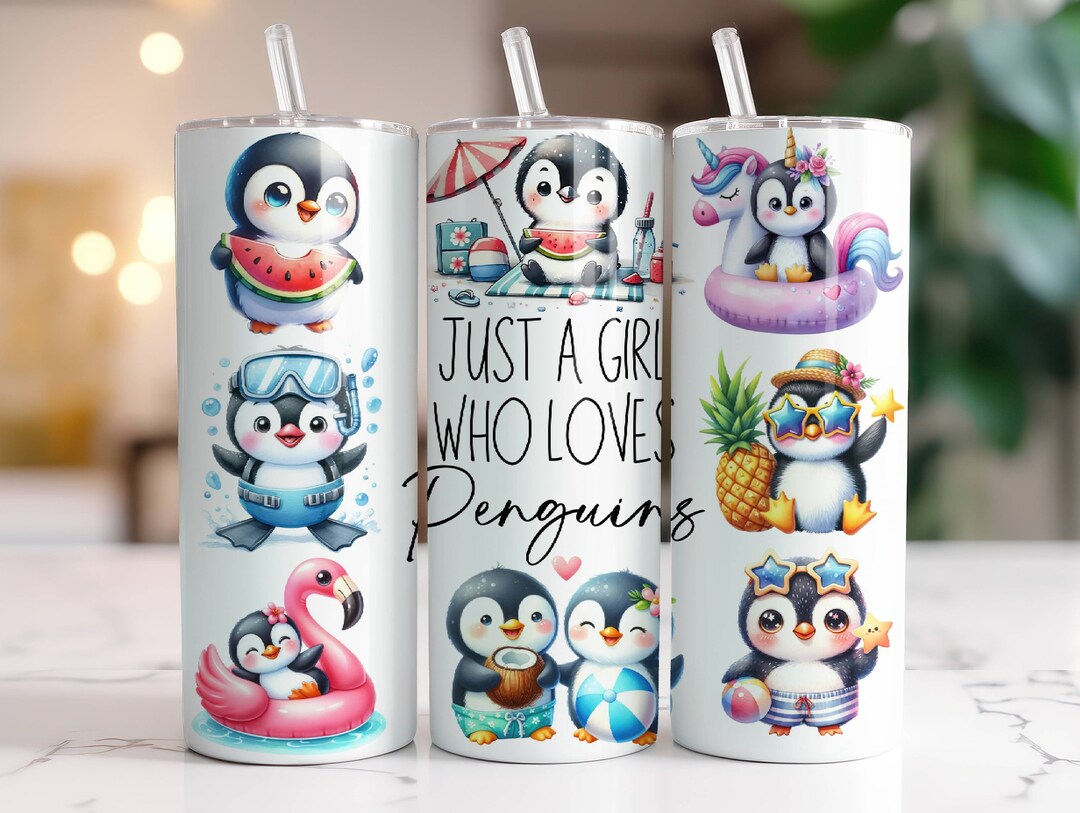 Penguins Tumbler Wrap PNG 20 Oz Skinny Tumbler Sublimation Design Instant Digital Download Only ...