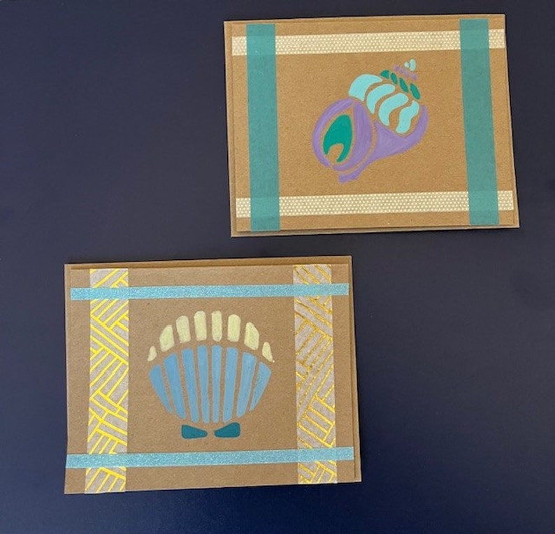 Handmade Ocean Theme Card Set of 8, Cute Blank A2 Greeting Card, Unique ...