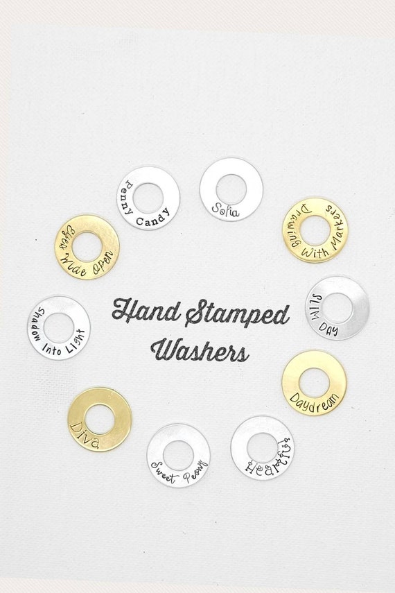Personalized Hand Stamped Washers Pet Tags Zipper Pulls - Etsy