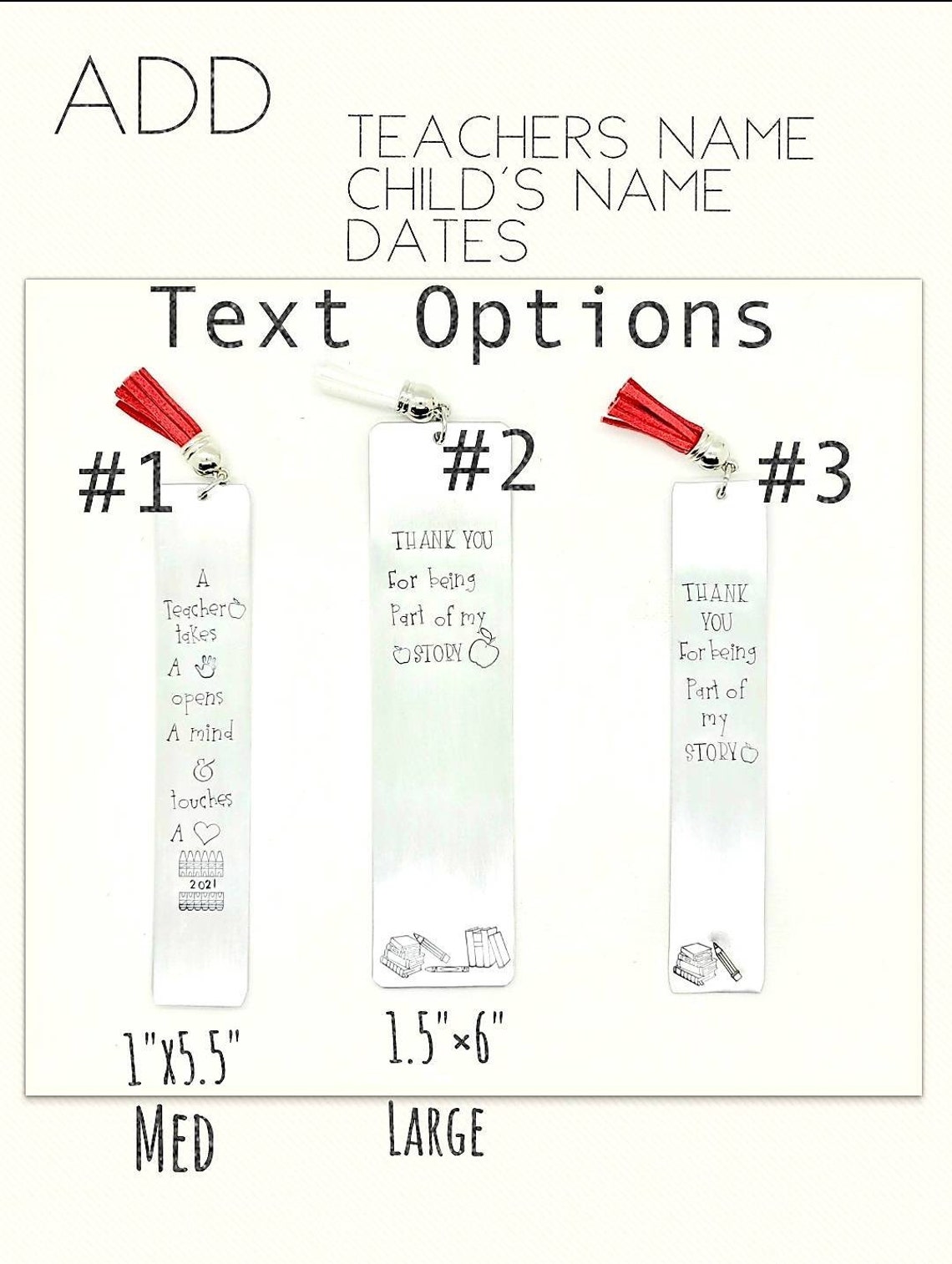 Personalized Teacher Bookmark: Hand Stamped Aluminum Gift - Etsy