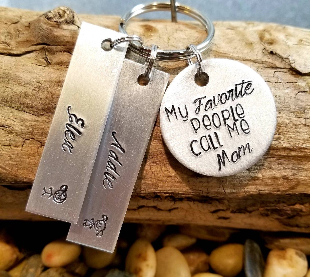 Custom Keychain/ Key Fob / My Favorite People Call Me / Mom Keychain ...