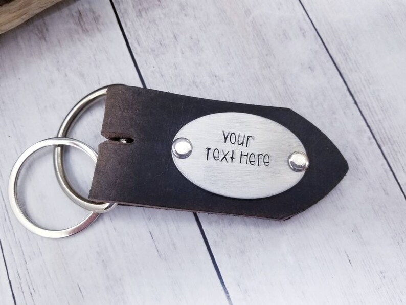 Personalized Leather Key Fob fathers day gift custom Leather | Etsy