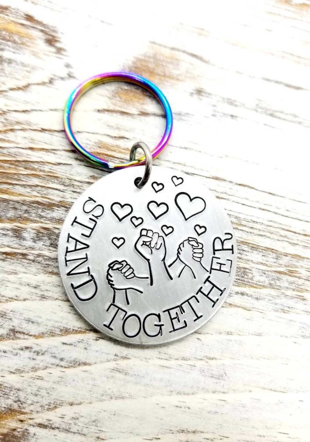Custom Keychain Black Lives Matter, Equality Movement, Stand Together ...