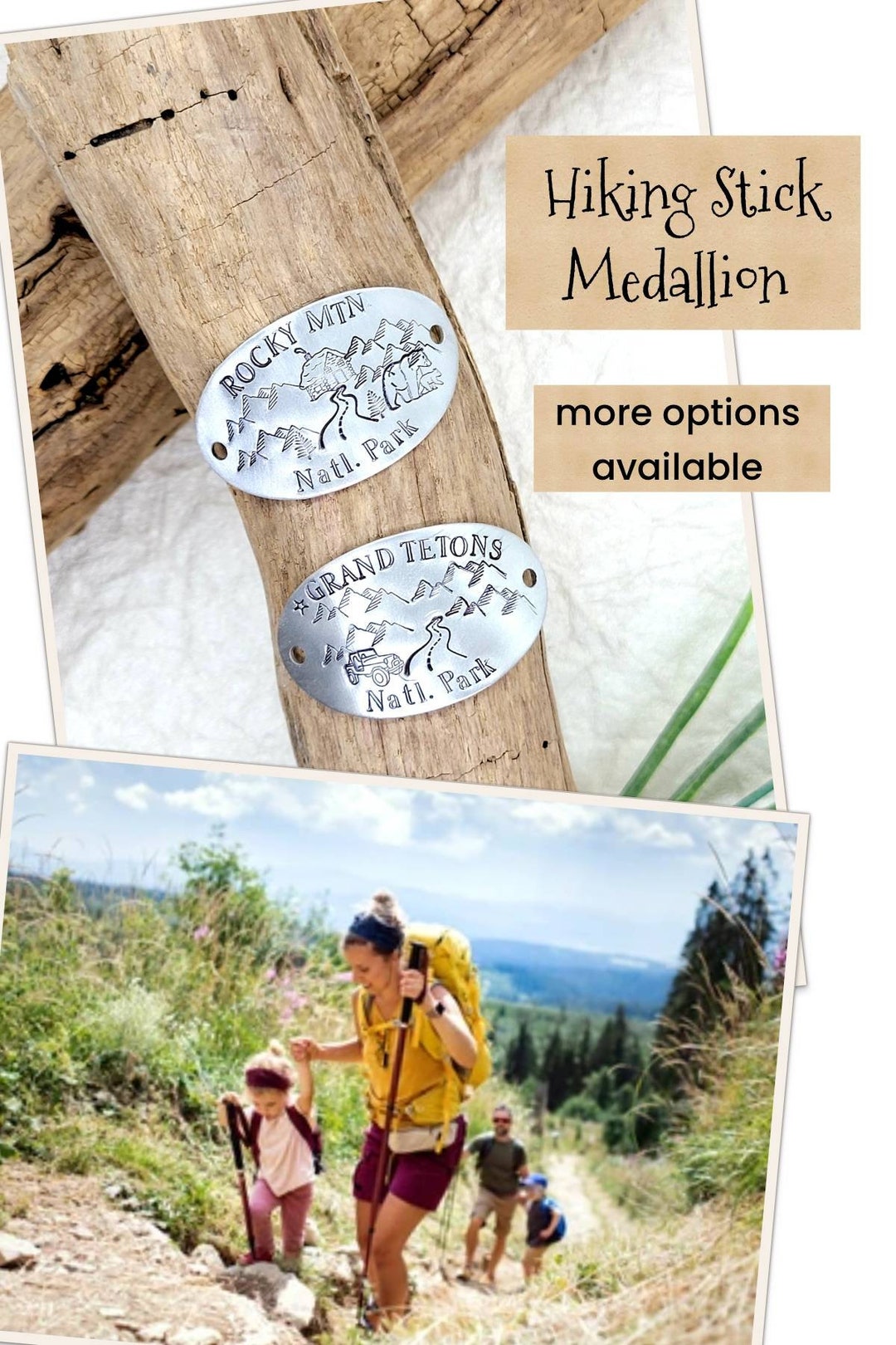 Wooden Hiking Stick Medallion for Hiking Sticks, Hiking Staff, Walking ...