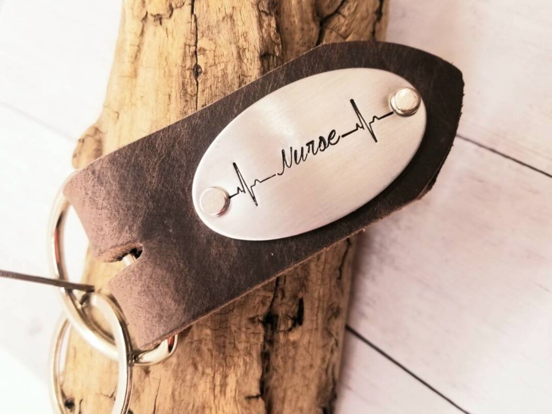 Nurse Leather Key Fob / Mens Women's Leather Key Fob Key Chain ...