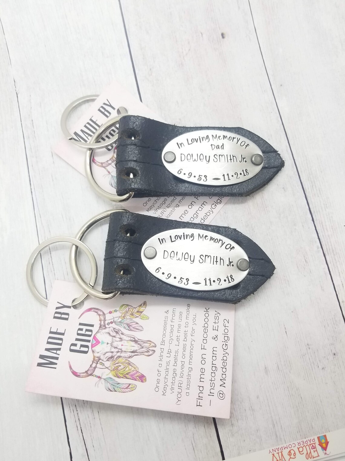 Leather Key Fob / Life is 2 Two Dates and A Dash Make the Most | Etsy