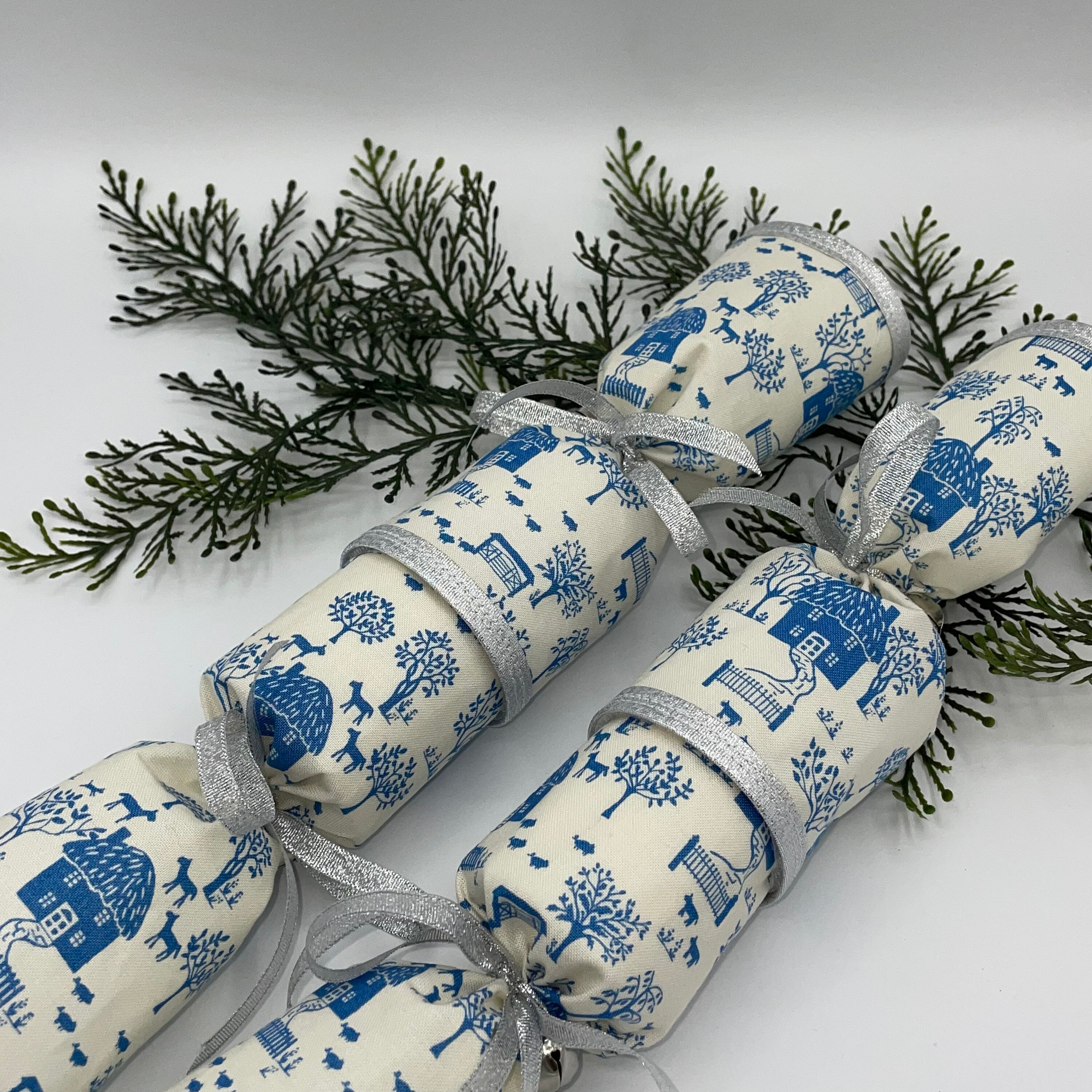 Liberty Cottage Garden in Blue Fabric Reusable Crackers Set - Etsy UK