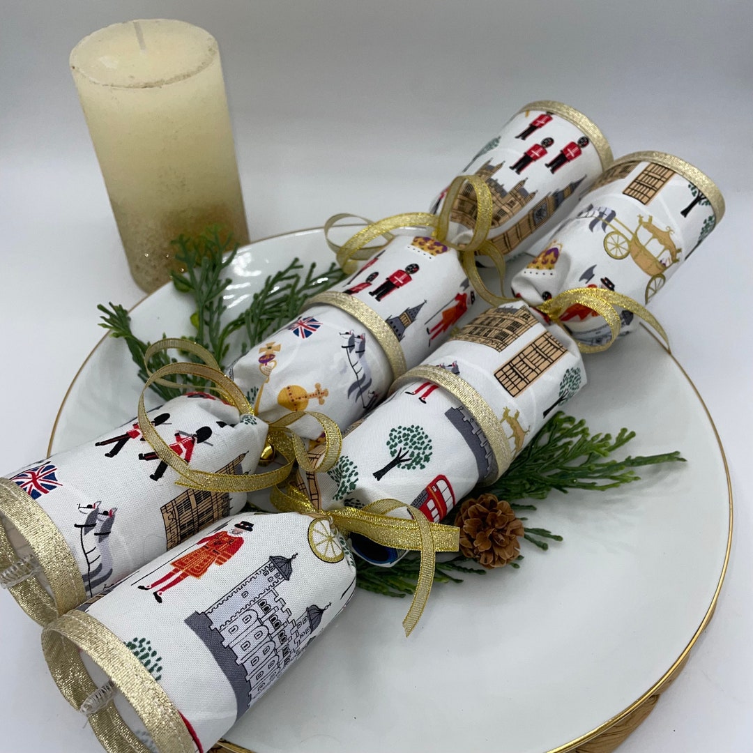 London Attractions Cream Fabric Reusable Crackers - Set of 2 ...