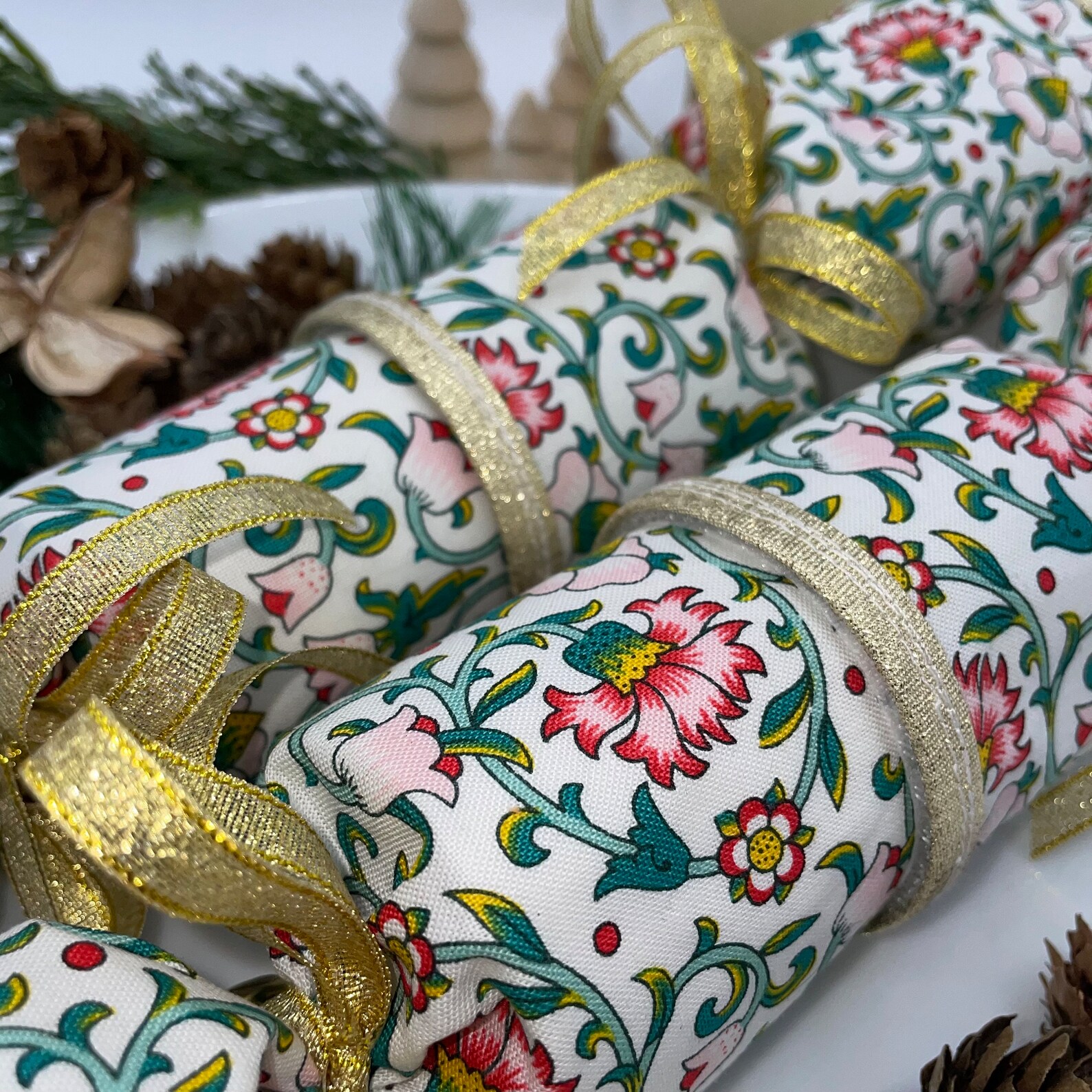 Liberty Fabric Reusable Crackers - Set of 2 - Refillable, Pullable Eco ...
