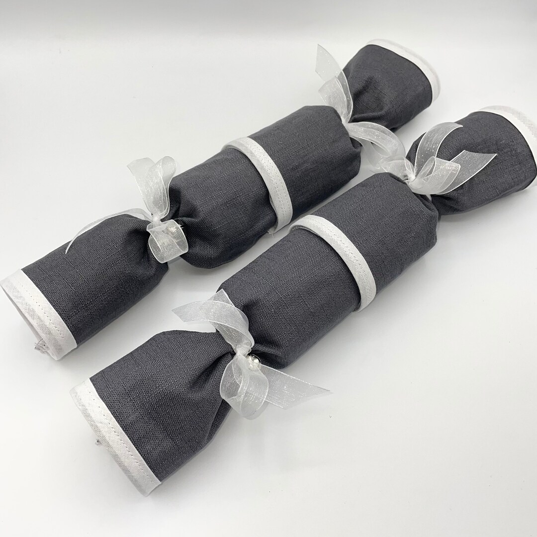 Luxury Linen Pewter Grey Fabric Reusable Crackers Set of 2 - Etsy