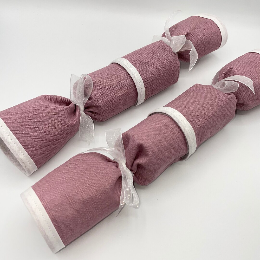 Luxury Linen Dusky Rose Pink Fabric Reusable Crackers Set of 2 ...