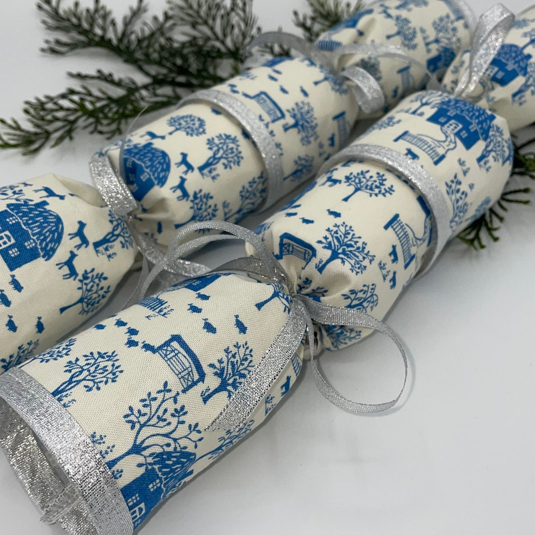 Liberty Cottage Garden in Blue Fabric Reusable Crackers - Set of 2 ...