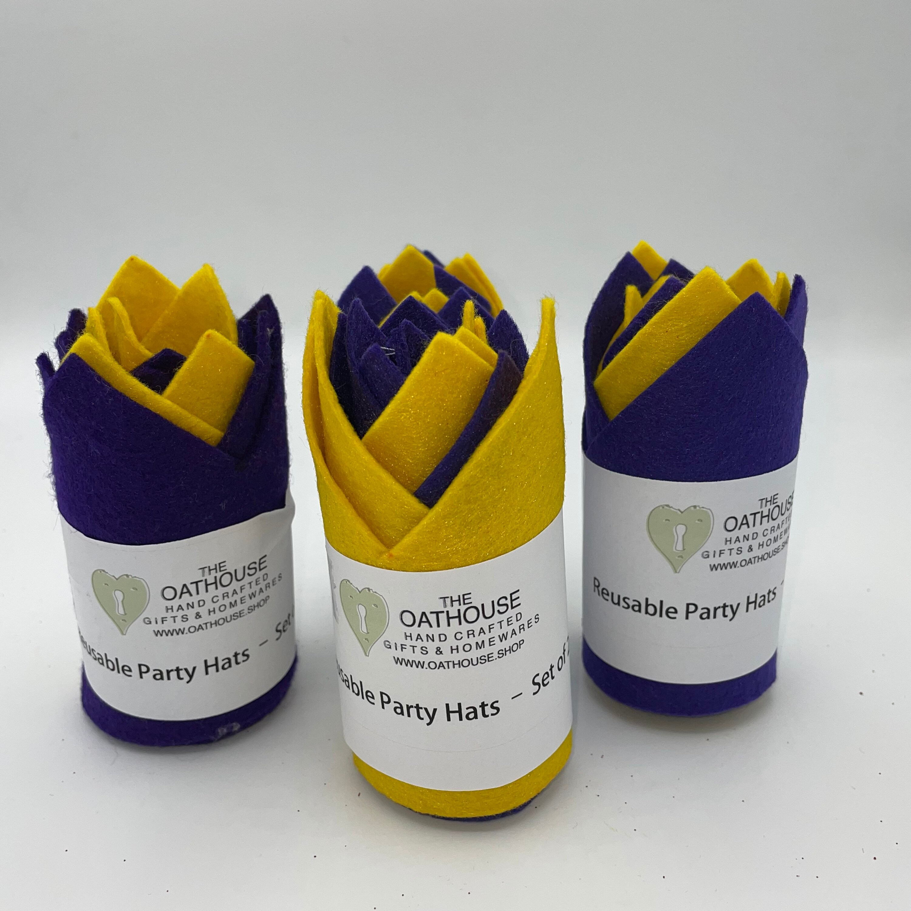 Reusable Felt Fabric Party Hats - Set of 2 - Assorted Colours & Sizes ...