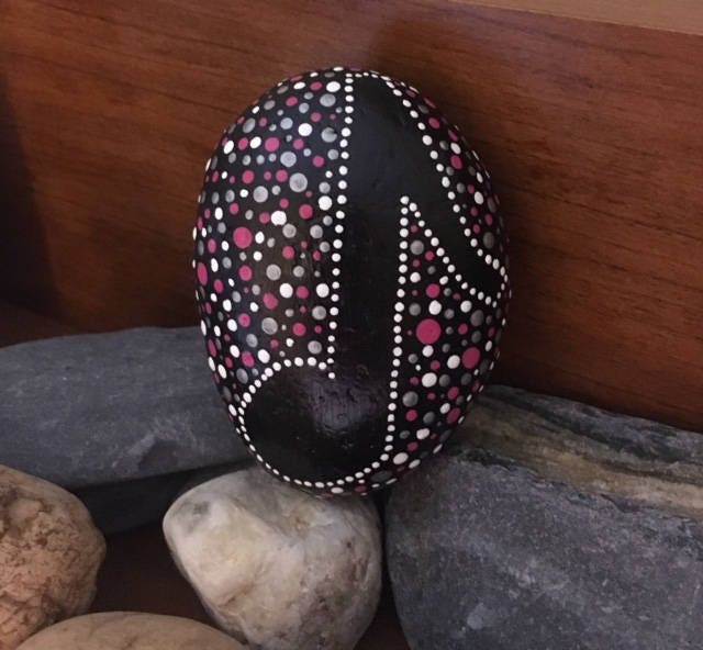 Musical Note Hand Painted Rock - Etsy
