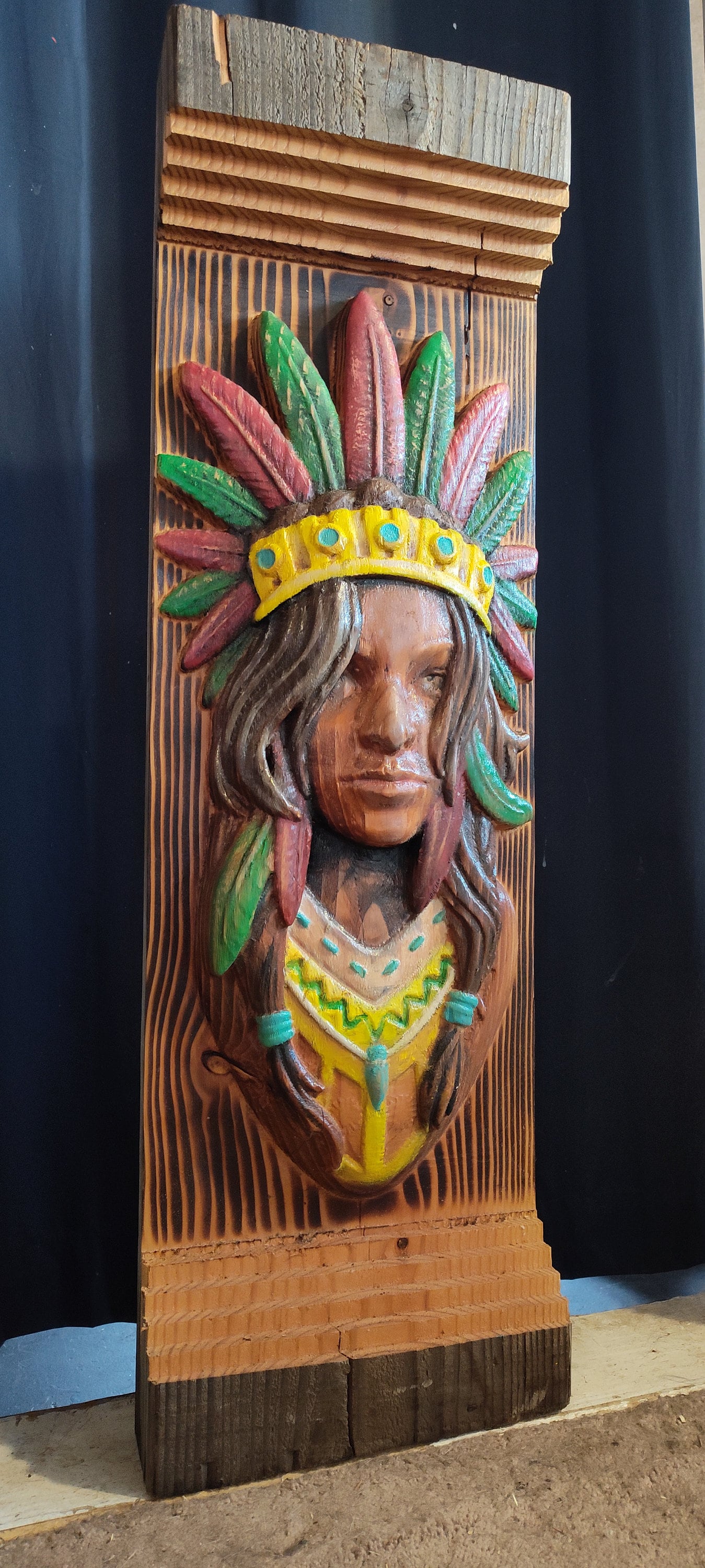 Native American, Wood Work, Wood Carving, Sculpture, Hand Finished ...