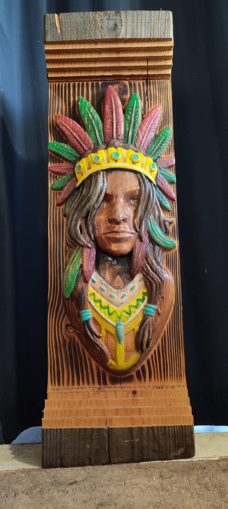 Native American, Wood Work, Wood Carving, Sculpture, Hand Finished ...