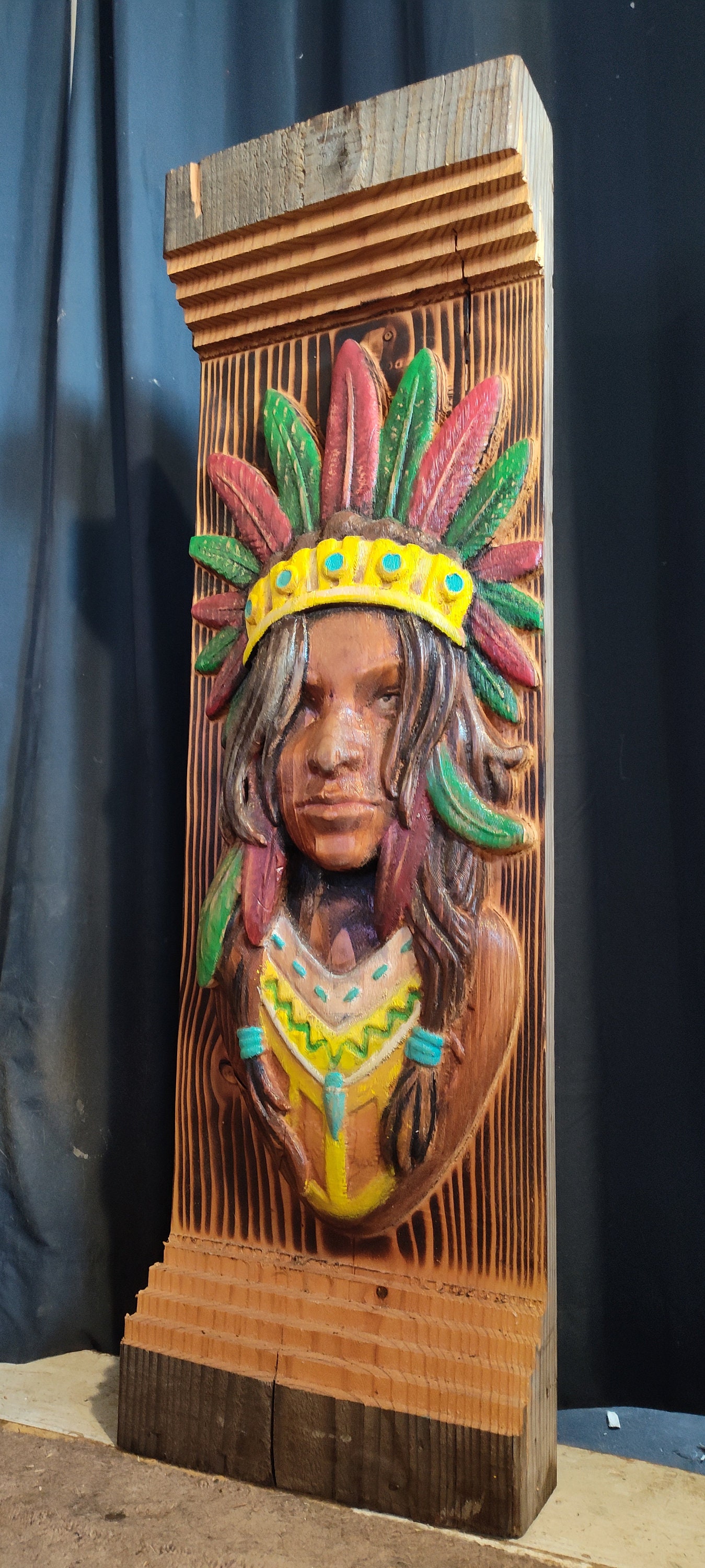 Native American, Wood Work, Wood Carving, Sculpture, Hand Finished ...