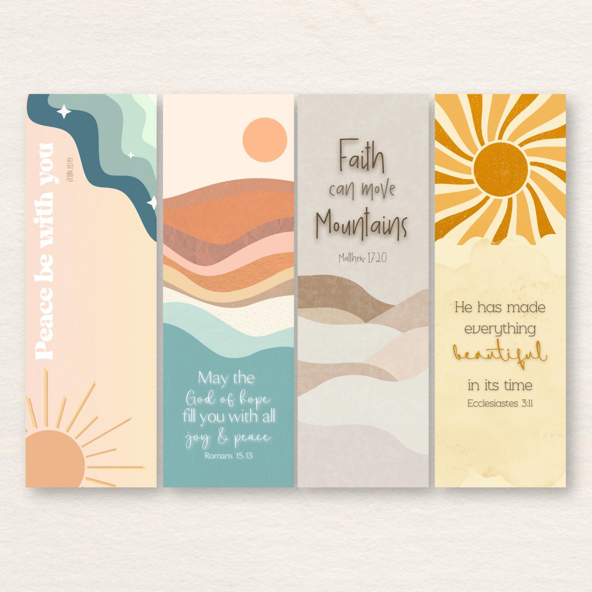Inspirational Bible Verse Bookmarks, Christian Bookmarks, Gift for Book ...