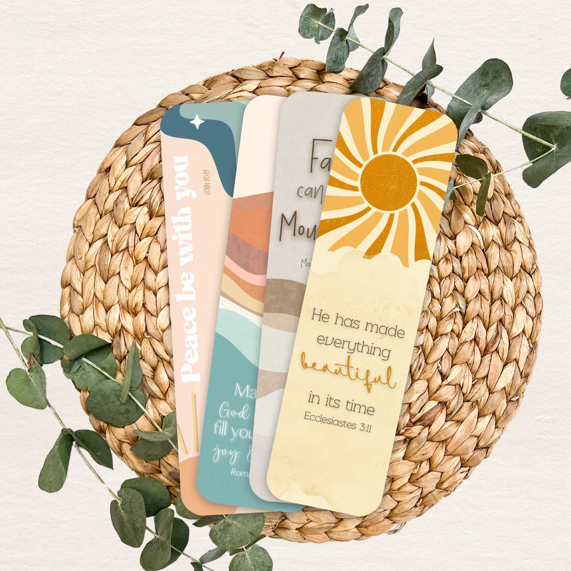 Inspirational Bible Verse Bookmarks, Christian Bookmarks, Gift for Book ...