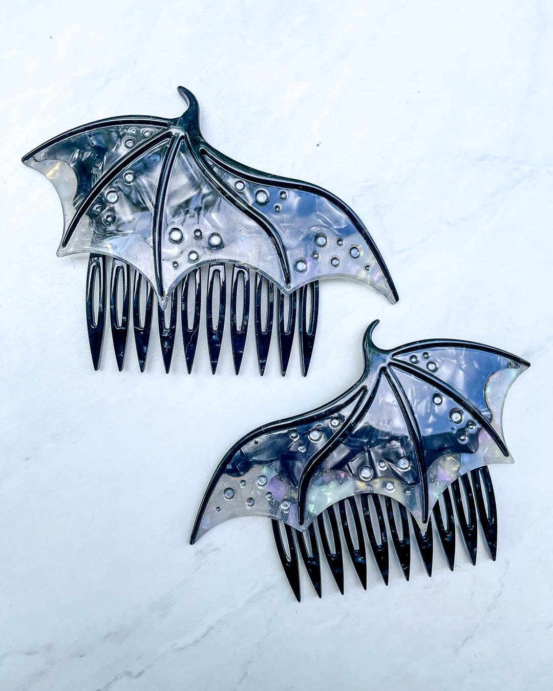 Black Dragon Wing Hair Combs | Ren Faire | Renaissance Festival ...