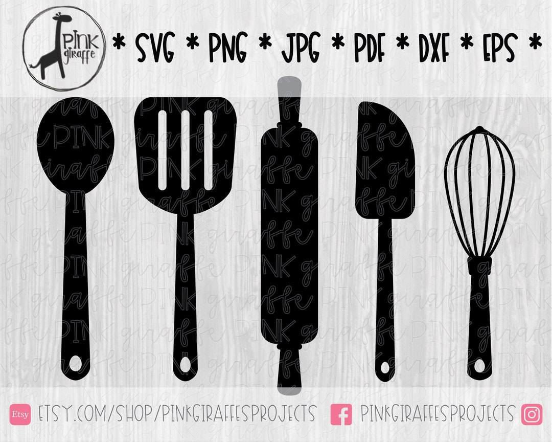 Kitchen Tools SVG Bundle, Scrapbooking Element for Silhouette, Cricut ...