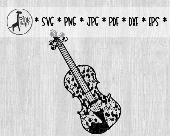 Violin Notes Cutfile for Silhouette Cricut Scrapbook Violin | Etsy