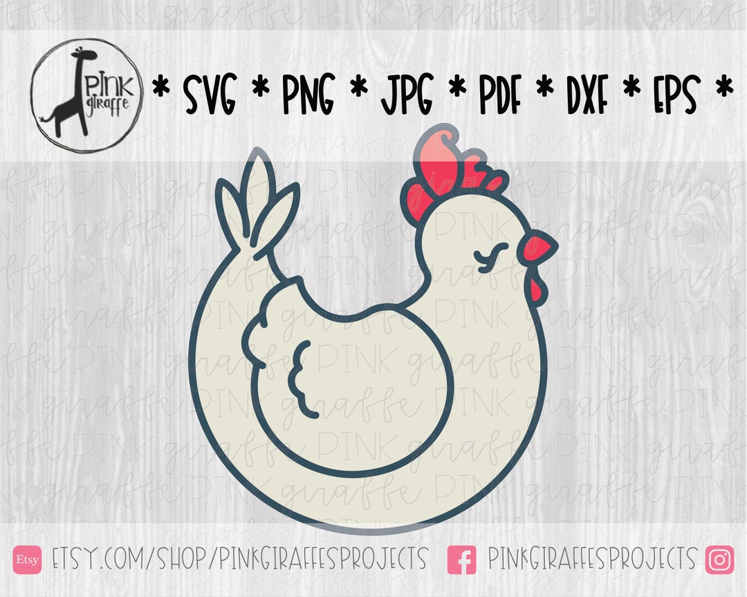 Hand Drawn Farm Style Hen Cut File, Scrapbooking Element for Silhouette ...