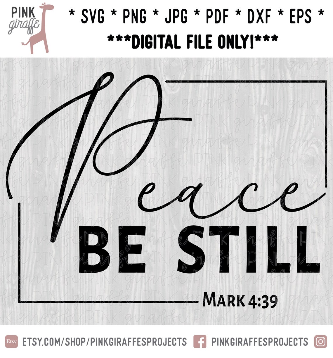 Peace Be Still Scripture Verse SVG, Scrapbooking Element for Silhouette ...