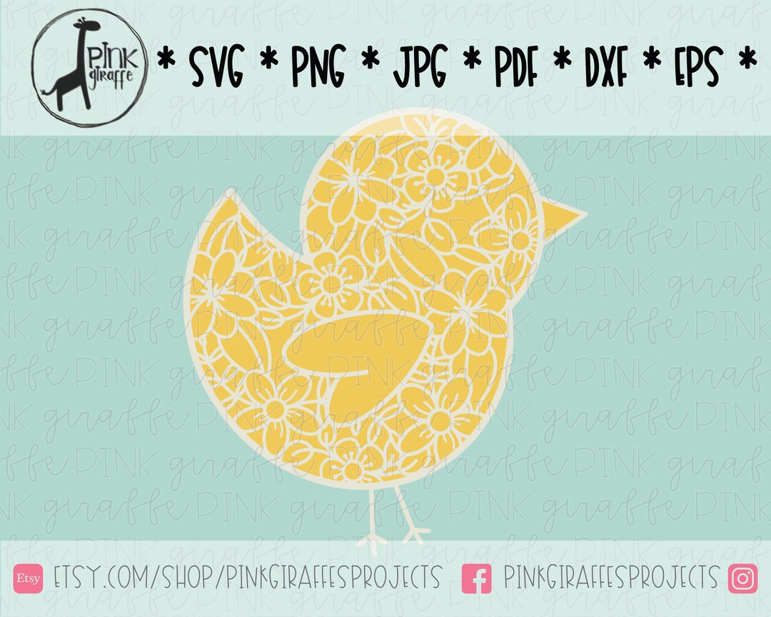 Floral Easter Chick Cut File, Scrapbooking Element for Silhouette ...