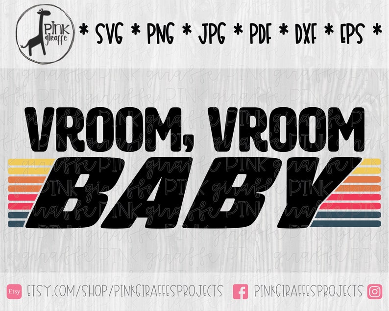 Vroom Vroom Baby Racing Stripes SVG, Scrapbooking Element for ...