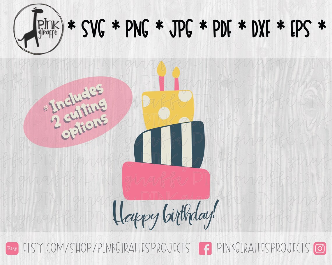 Birthday Cake SVG Happy Birthday Cut File Birthday Candles Png Stacked ...