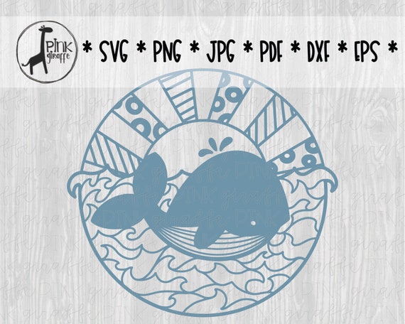 Round Whale Zentangle Cutfile for Silhouette Cricut | Etsy