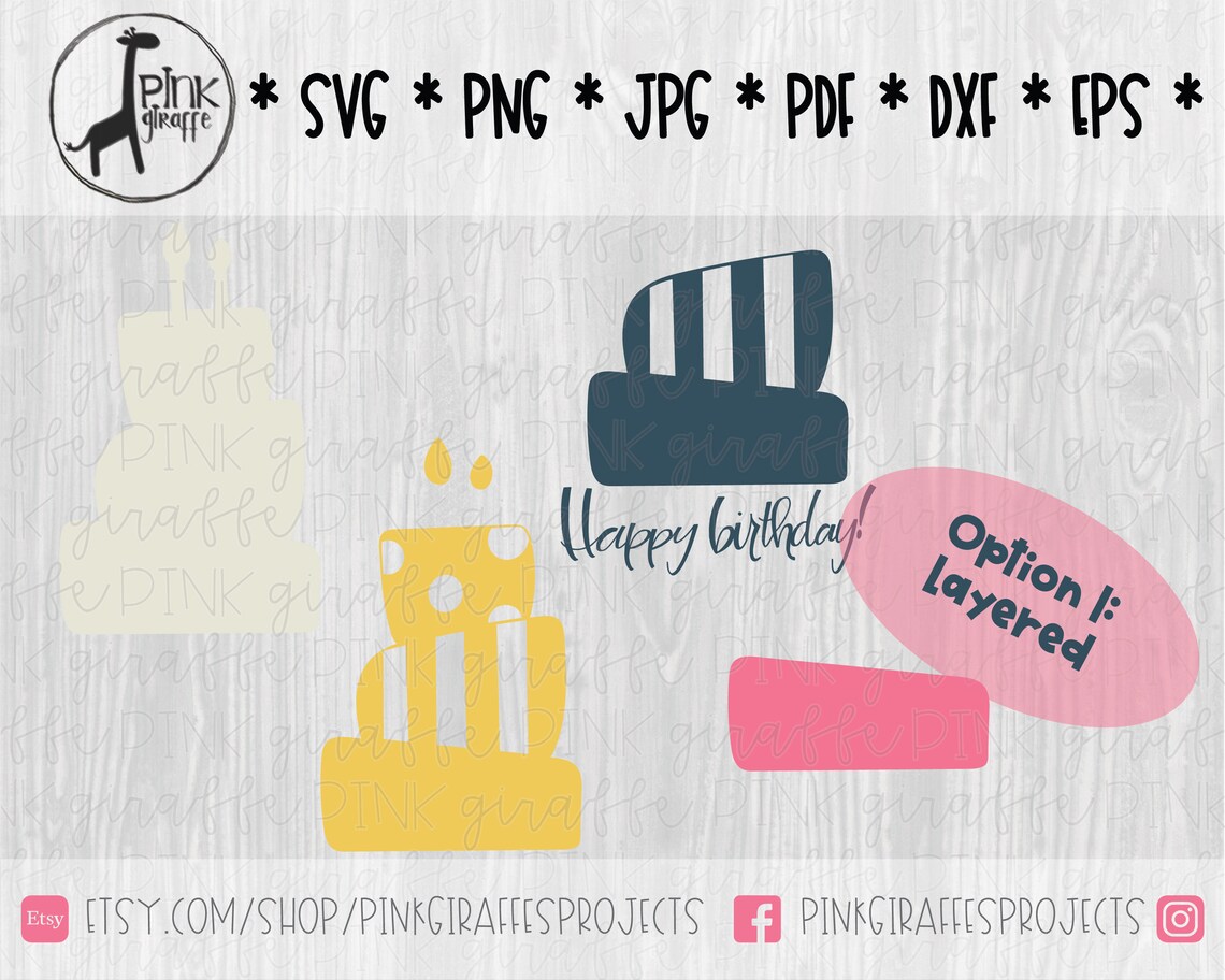Birthday Cake SVG Happy Birthday Cut File Birthday Candles Png Stacked ...