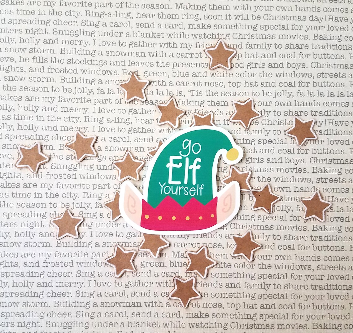 Go Elf Yourself Sticker Elf Yourself Sticker Elf Hat Elf - Etsy