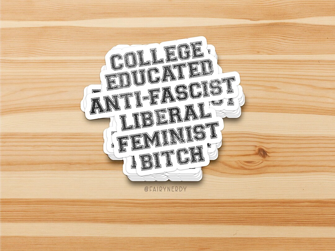 Anti-fascist Liberal Feminist Vinyl Sticker, Protest Decal for Women - Etsy