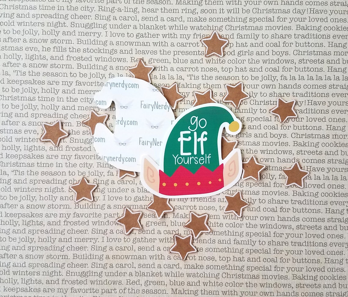Go Elf Yourself Sticker | Elf Yourself Sticker | Elf Hat | Elf Ears ...