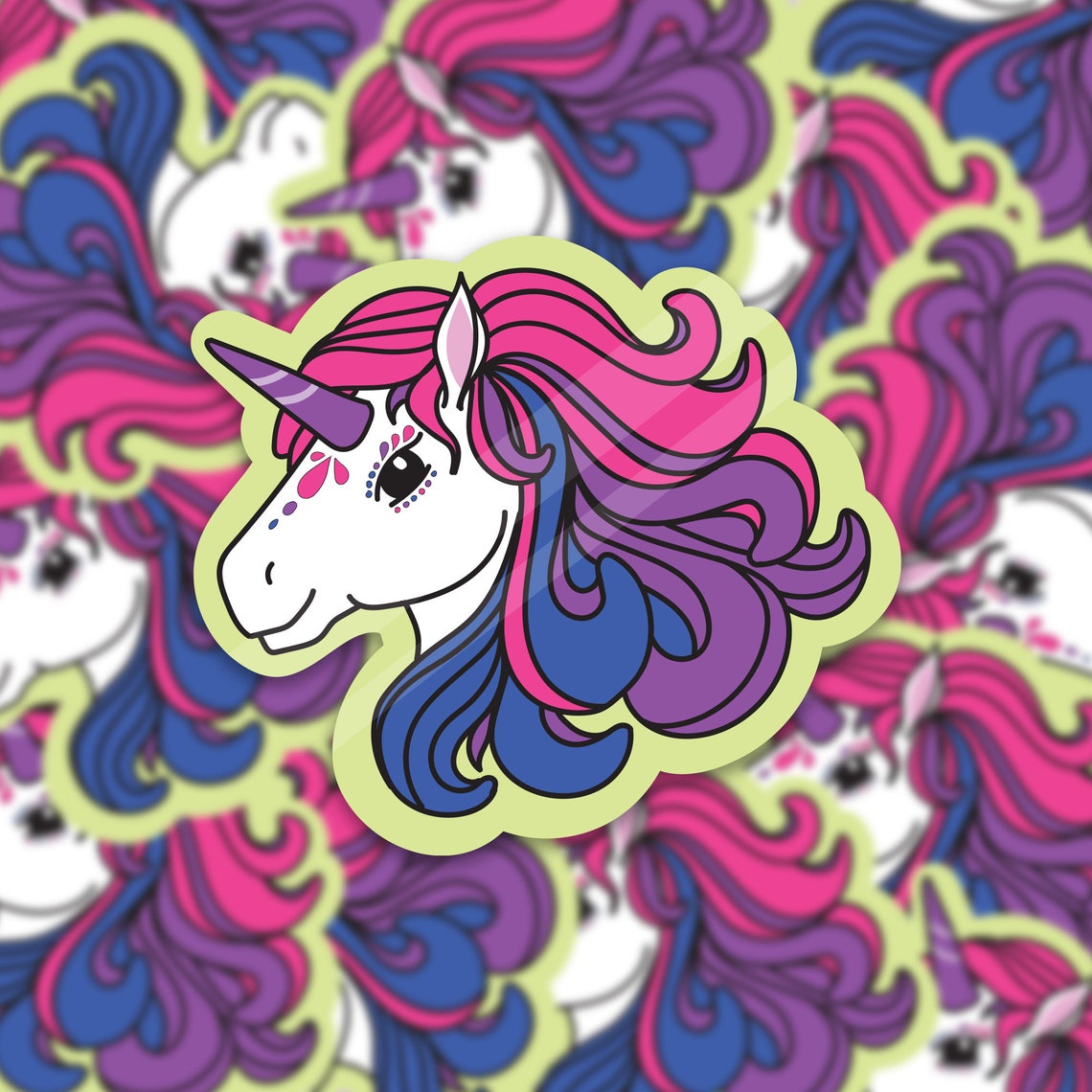 Bisexual Pride Sticker Unicorn Sticker Vinyl Laptop - Etsy