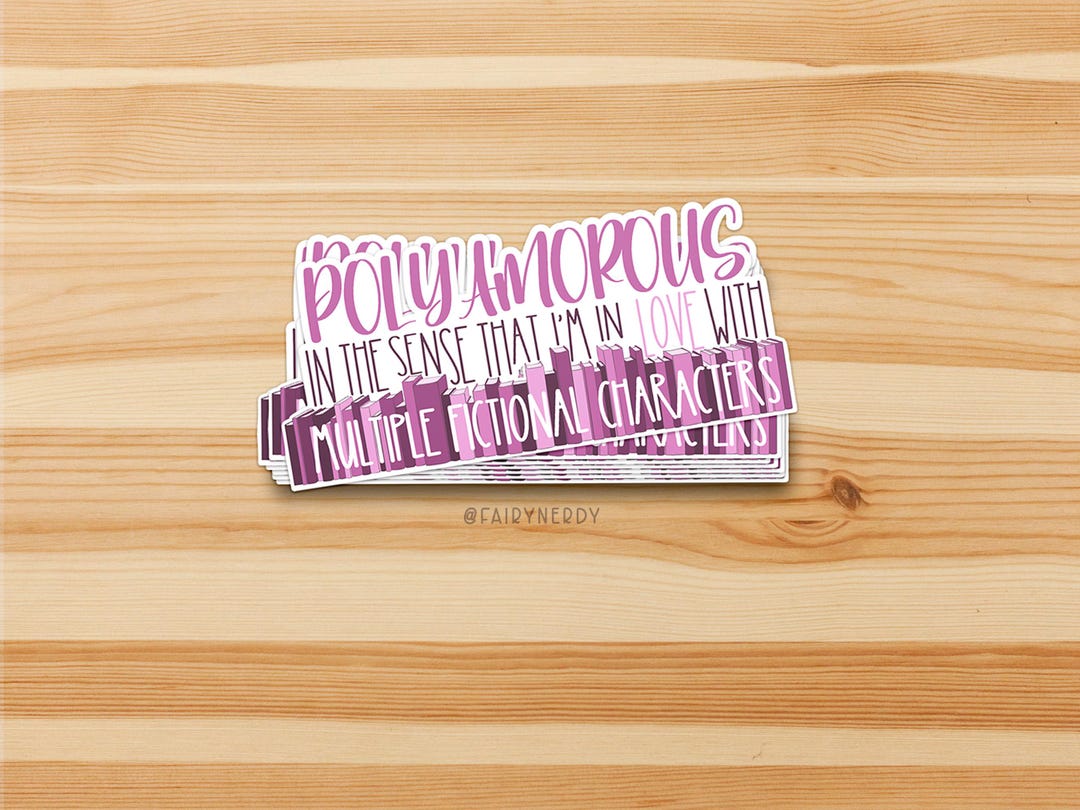 Funny Polyamorous Book Lover Sticker, Literary Humor Laptop Decal for ...