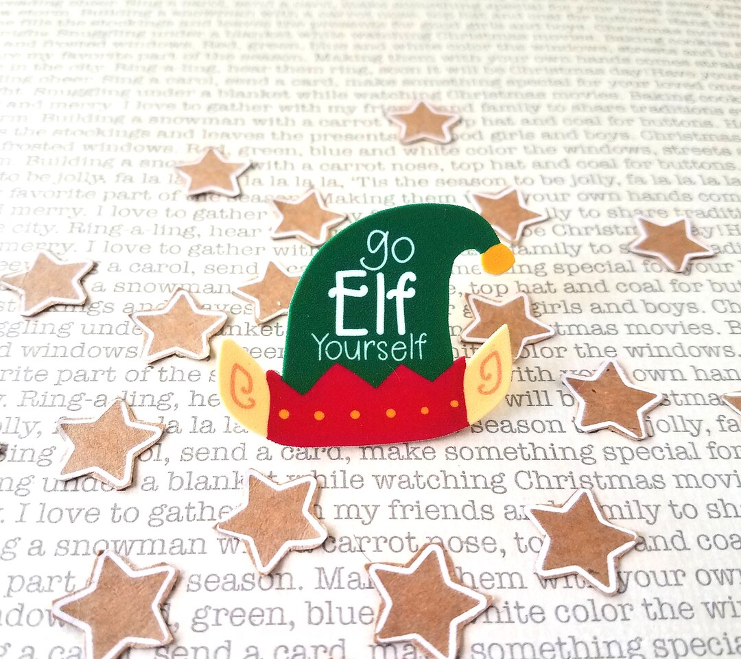 Christmas Pins Go Elf Yourself Christmas Pin Elf Hat Elf Ears Funny ...